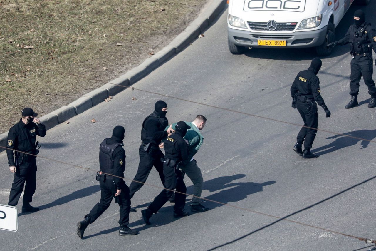 Police in Belarus capital arrest more than 100 protesters