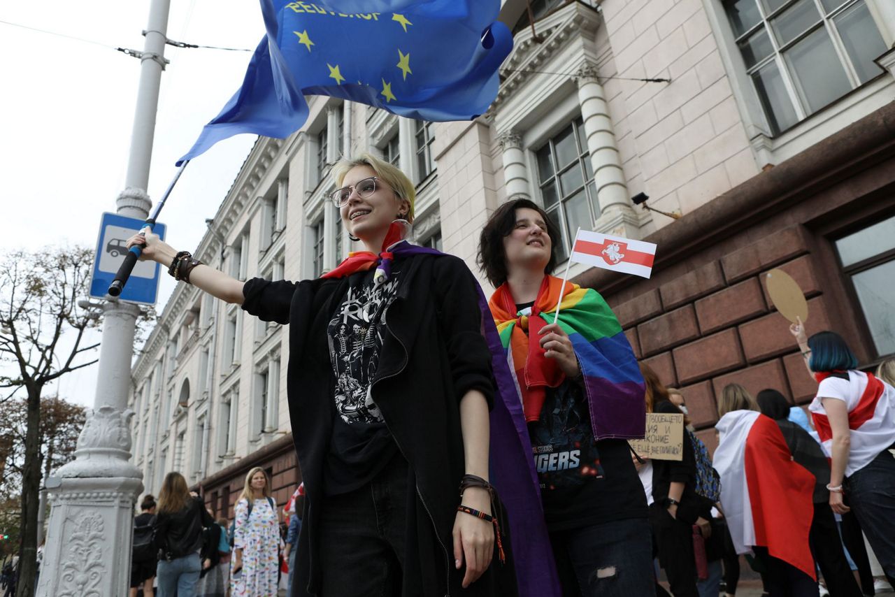 Thousands of women in in Belarus protest against Lukashenko