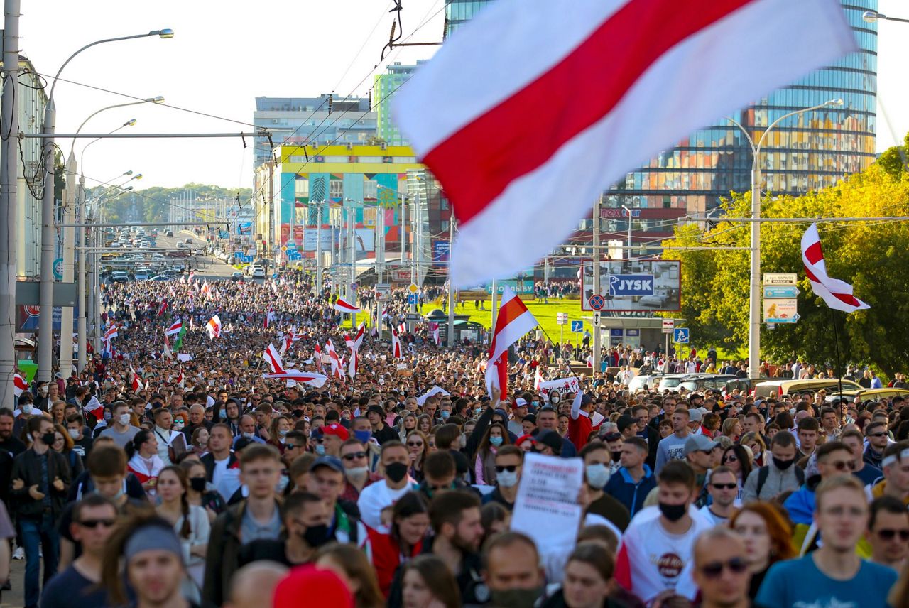 March of 100,000 marks week 7 of Belarus protests