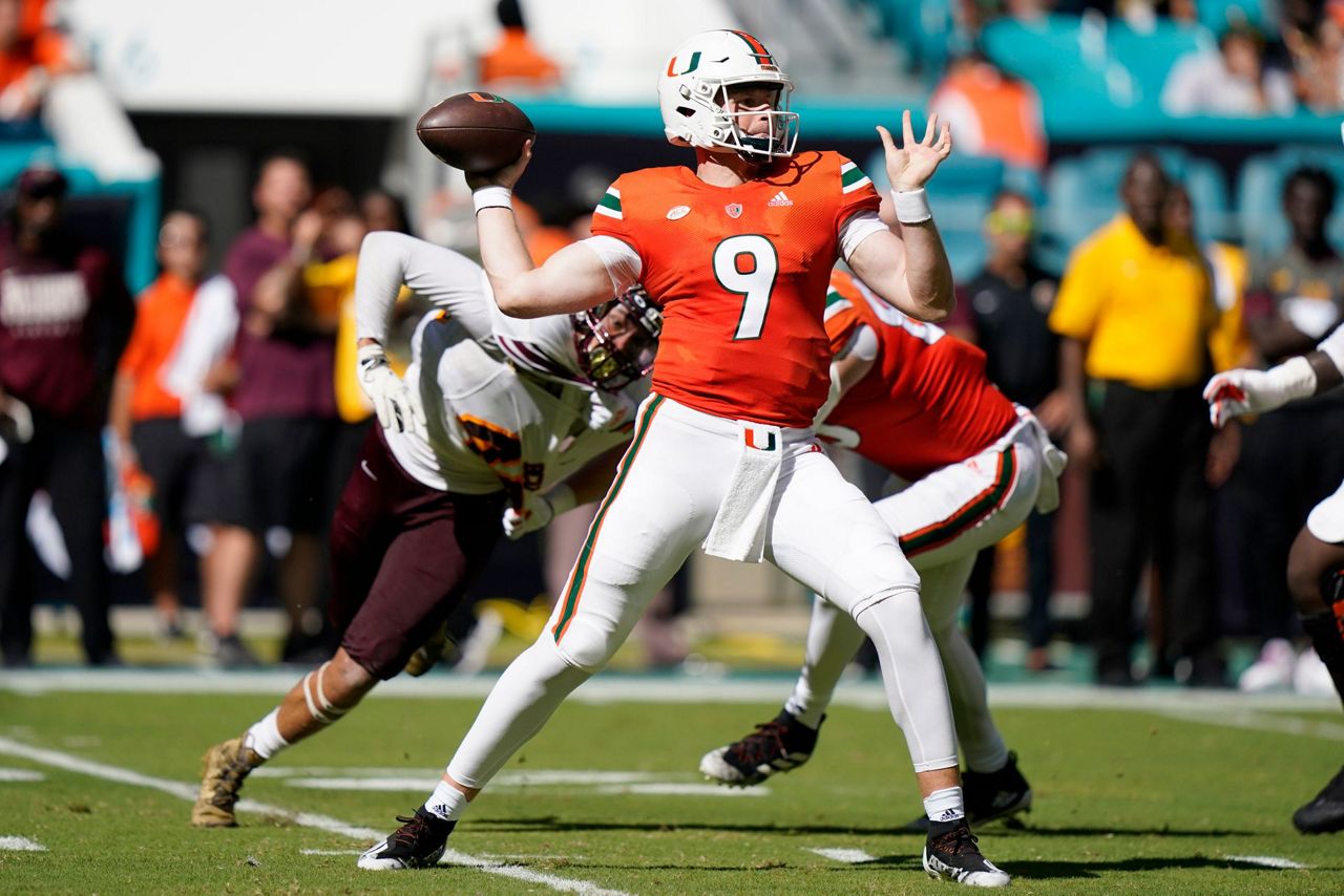 No. 16 Miami routs Bethune-Cookman 70-13 in Cristobal debut