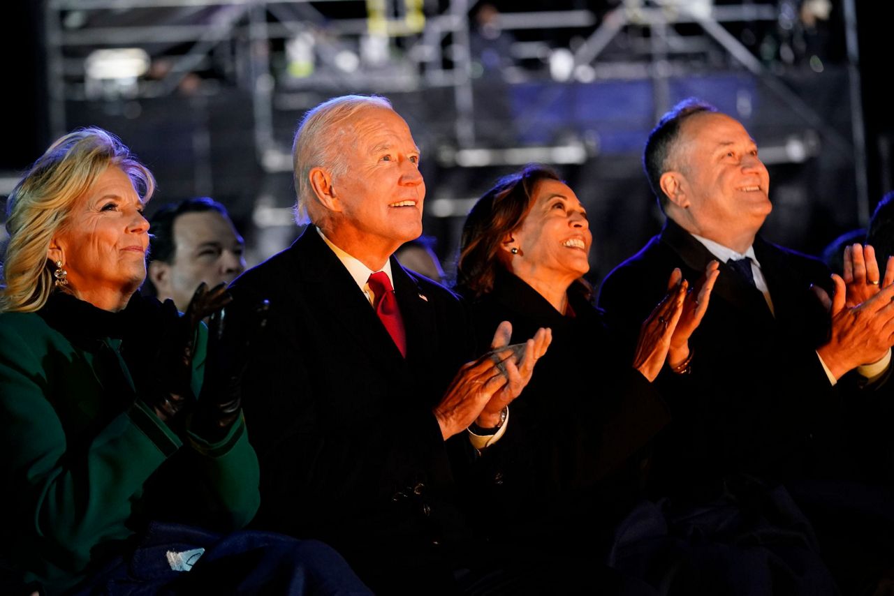 National Christmas Tree blazes to life with Biden lighting