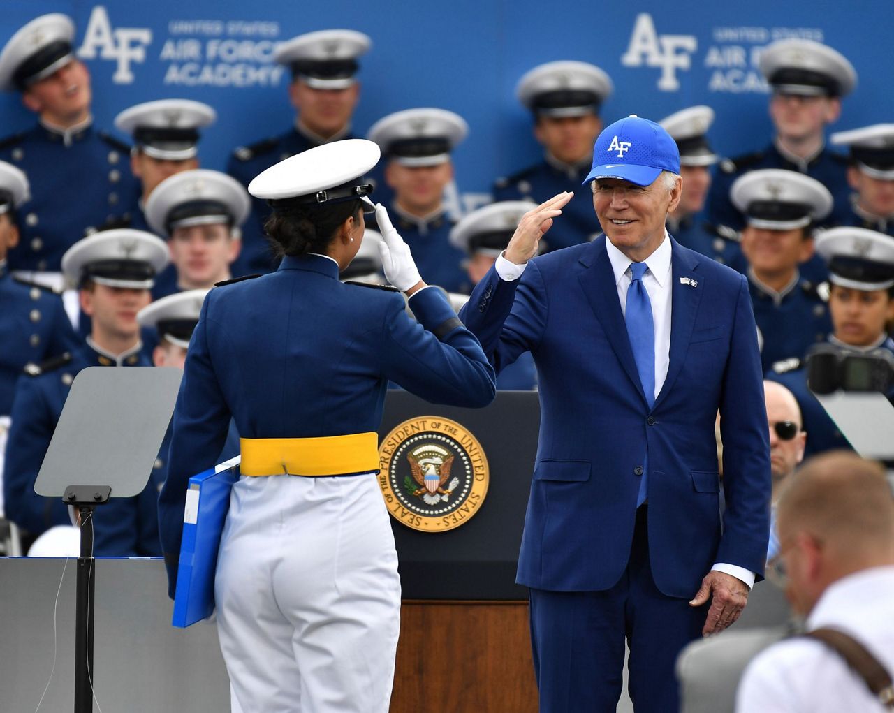 White House says Biden is 'fine' after he tripped and fell on stage at Air Force graduation