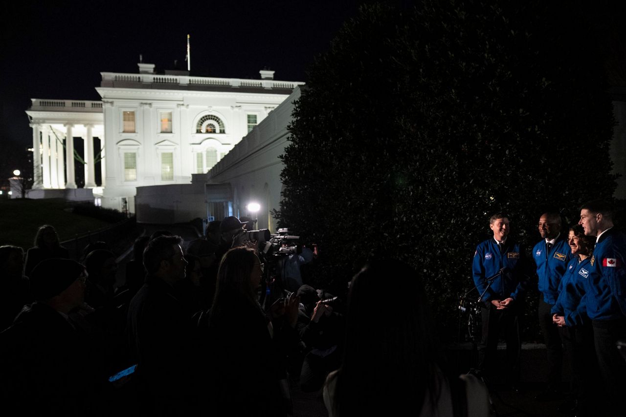 Biden hosts four NASA astronauts, the first crew aiming to fly around ...