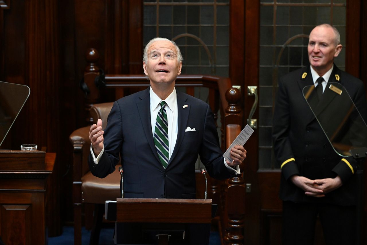 Biden hails shared history in speech to Irish parliament