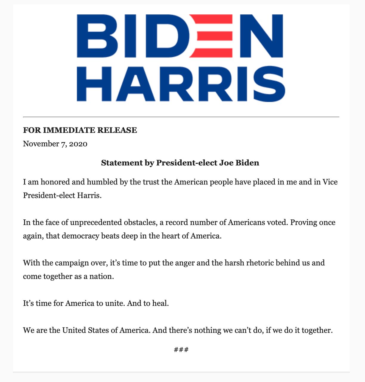 Joe Biden Wins Presidential Election, AP Projects