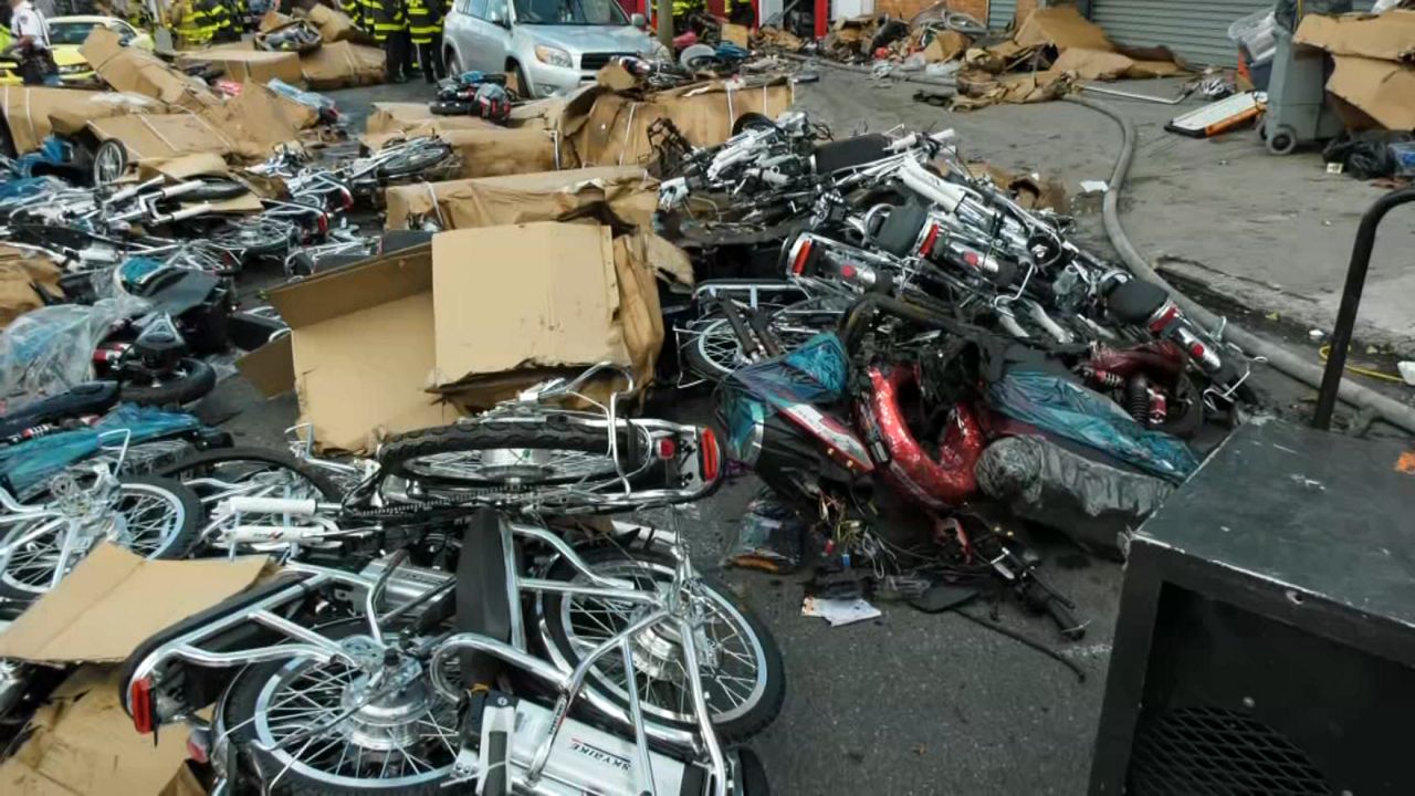 FDNY discovers e-bikes on fire in Brooklyn warehouse