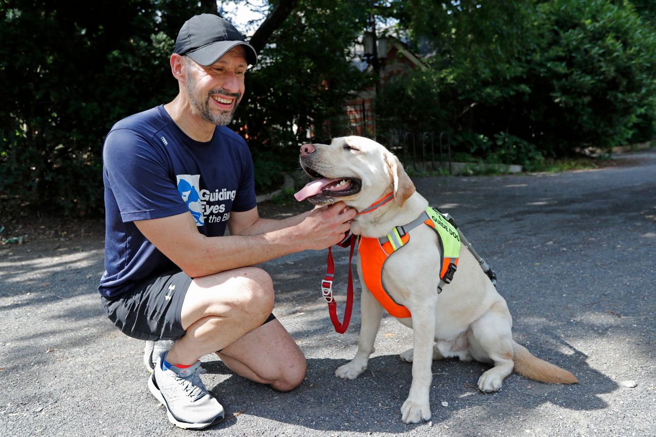 Guide dogs helping blind runners stay fit despite pandemic