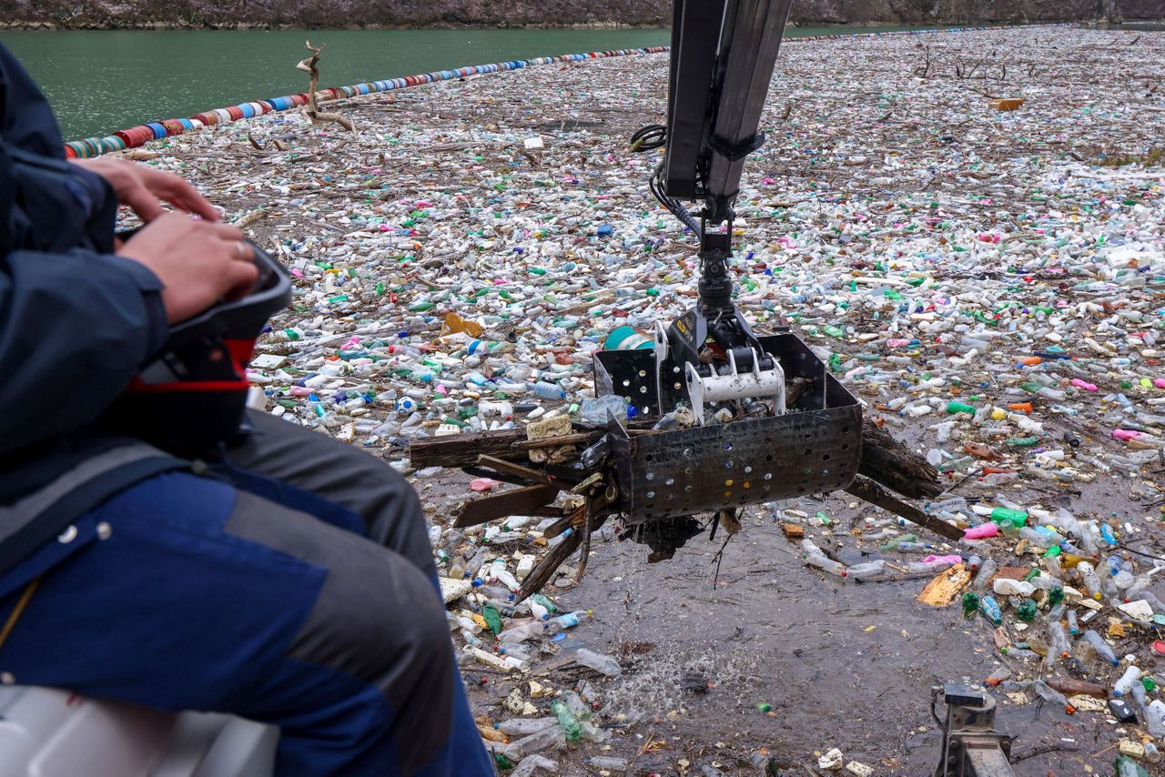 Tons of trash clogs a river in Bosnia. It's a seasonal problem that ...