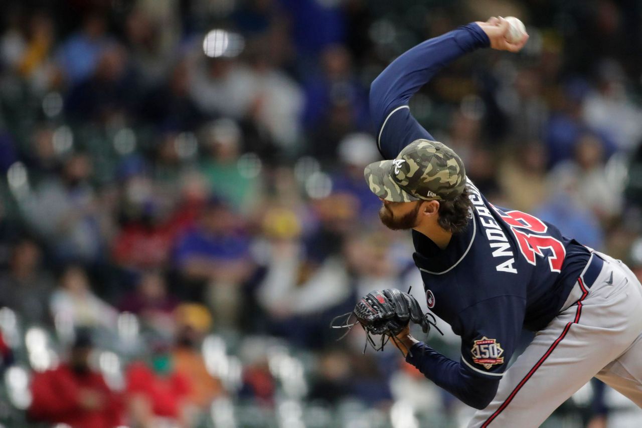 Braves' Anderson has no-hitter through 6 innings vs Brewers