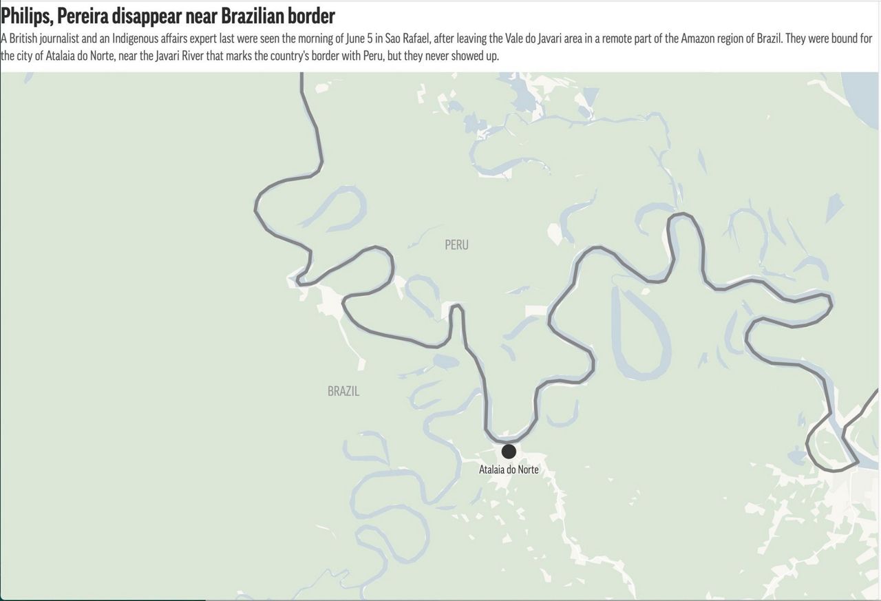 Brazil police questioning suspect in Amazon disappearances