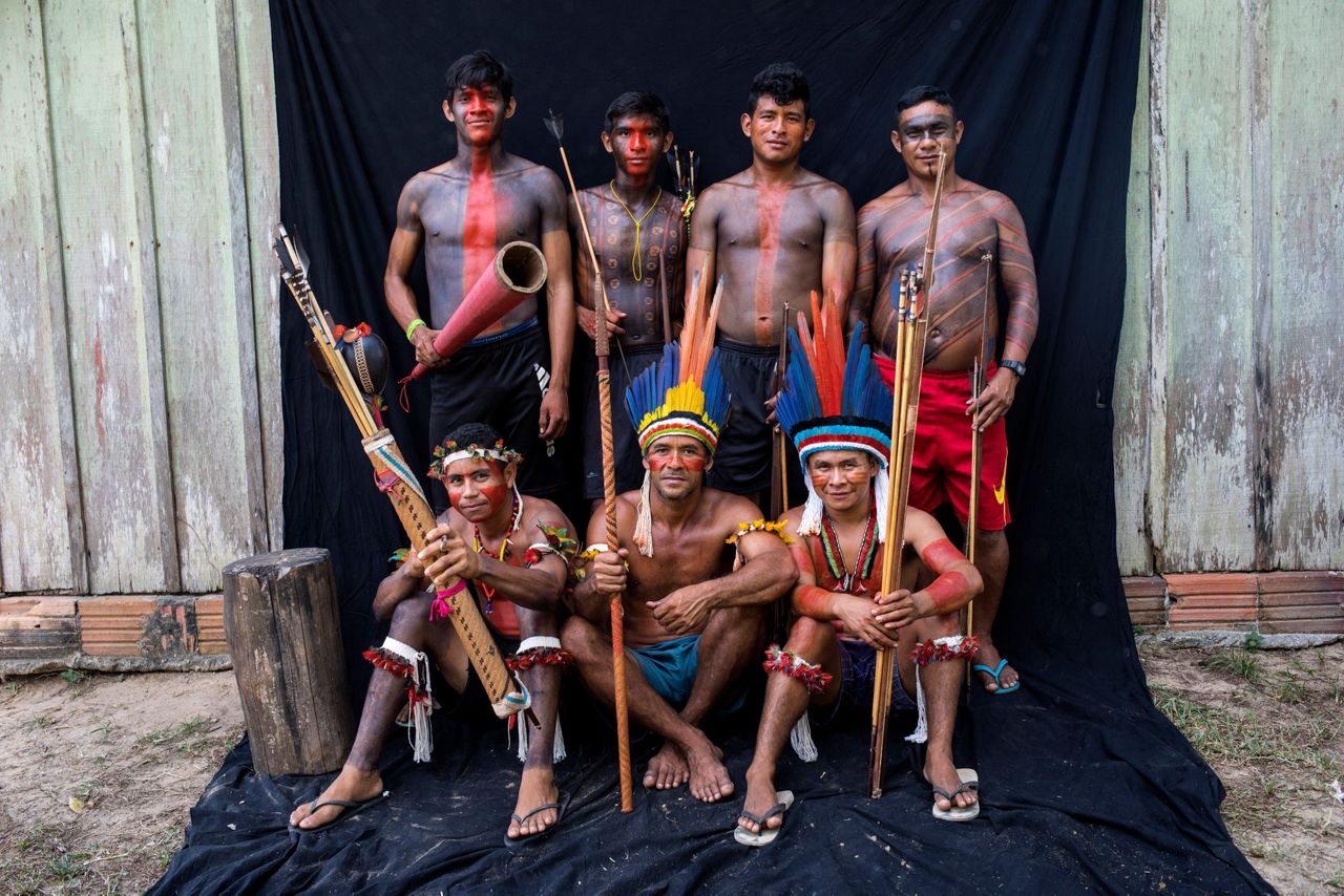 AP PHOTOS: Amazon's Tembe paint bodies for rituals and war