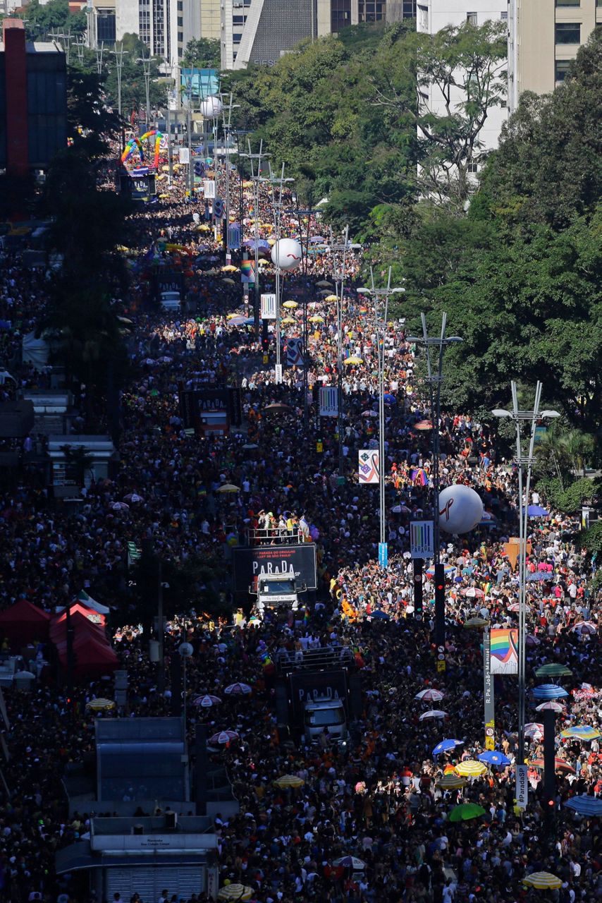 Huge crowds for LGBT pride parade in Brazil's biggest city
