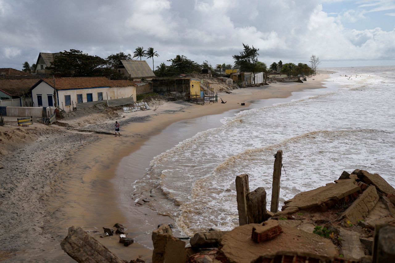Brazil city district slipping into sea after river diverted