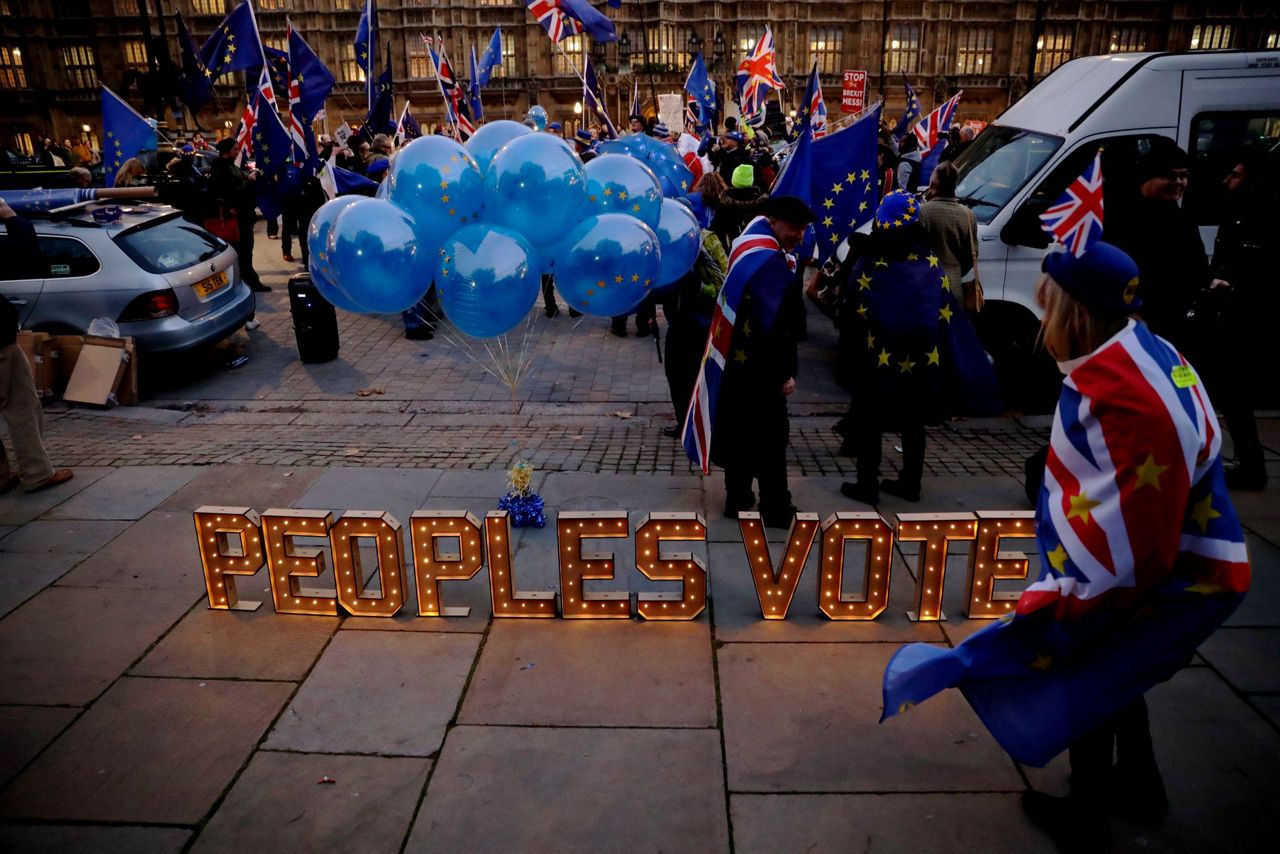 The Latest: May to speak to UK lawmakers; Brexit vote looms