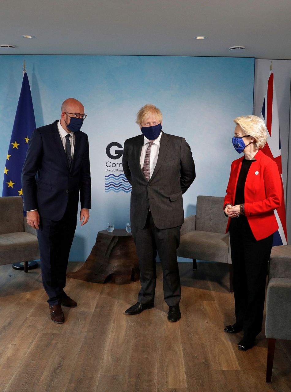UK-EU Brexit spat over N Ireland clouds G7 leaders summit