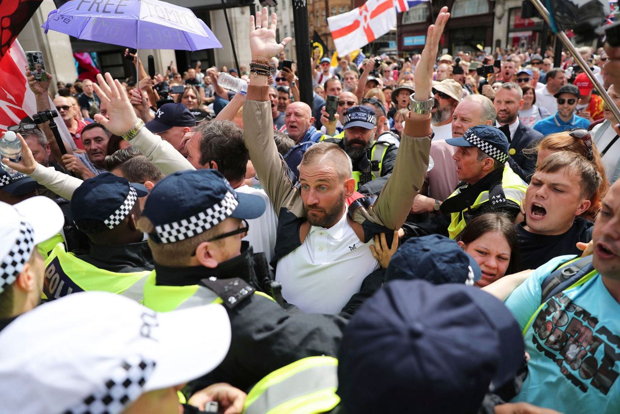 British supporters of far-right activist gather in London