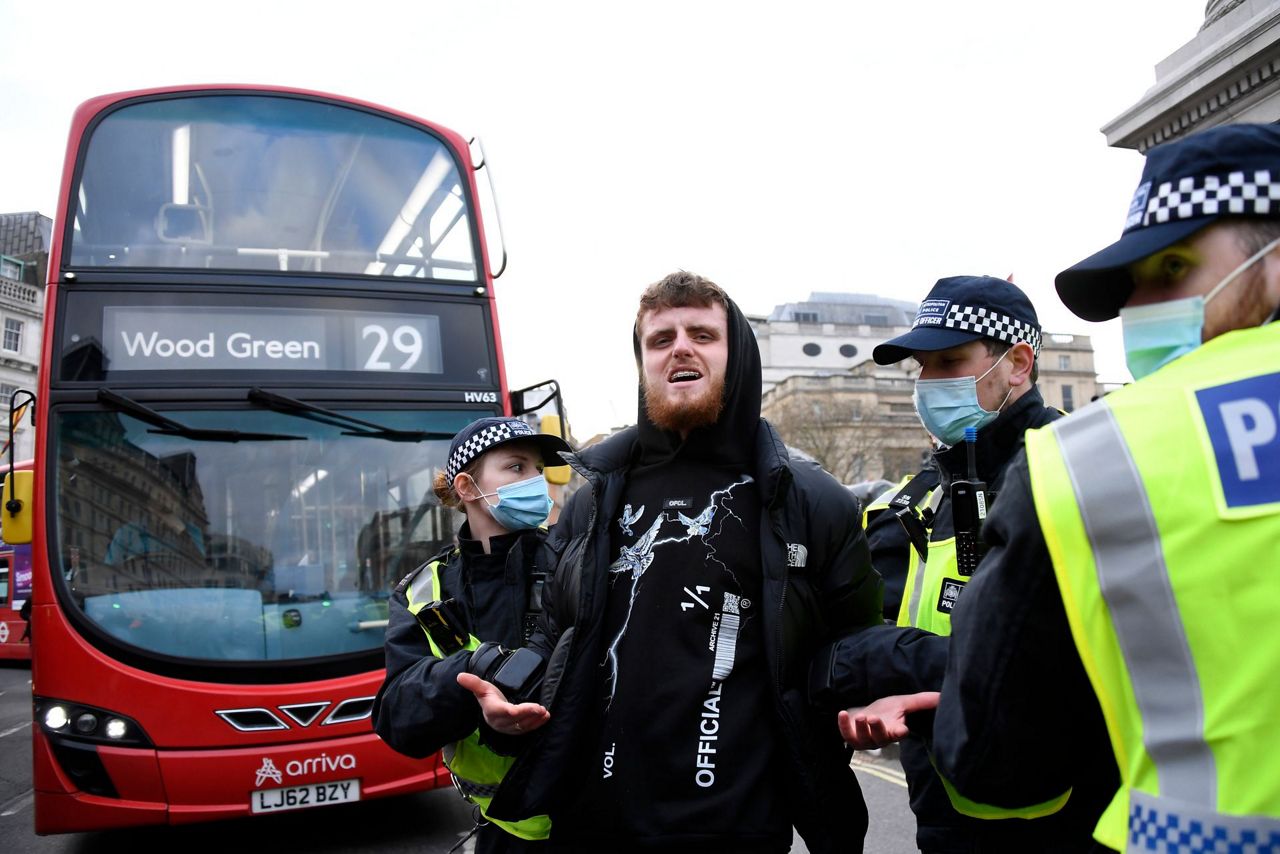 UK arrests over 100 in protests against policing bill