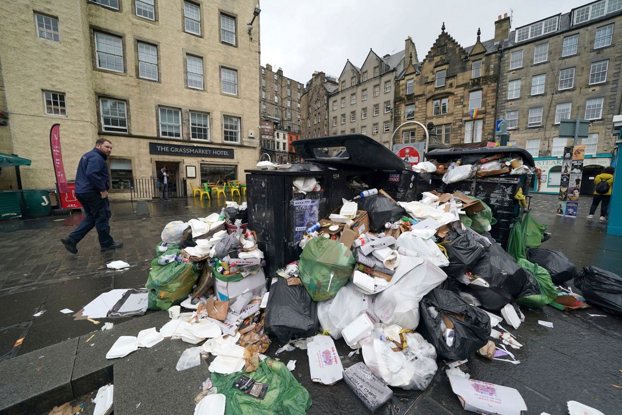 Garbage piles in Scotland raise health concerns amid strikes