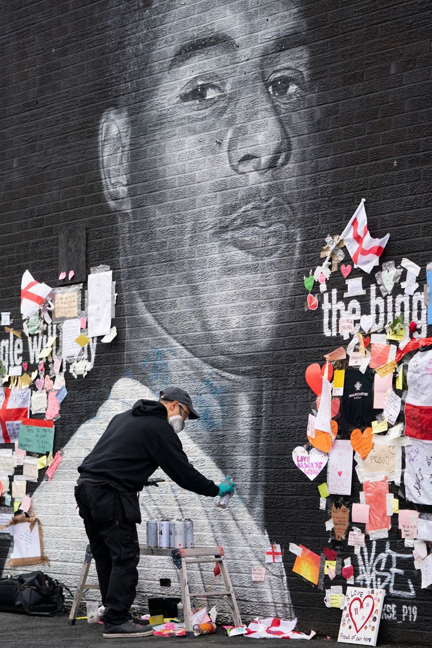 Mural in soccer star's hometown becomes anti-racism symbol