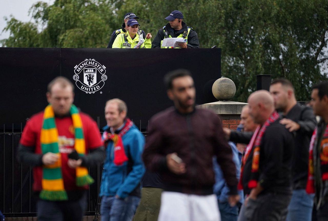 Angry Man United fans protesting ahead of Liverpool game