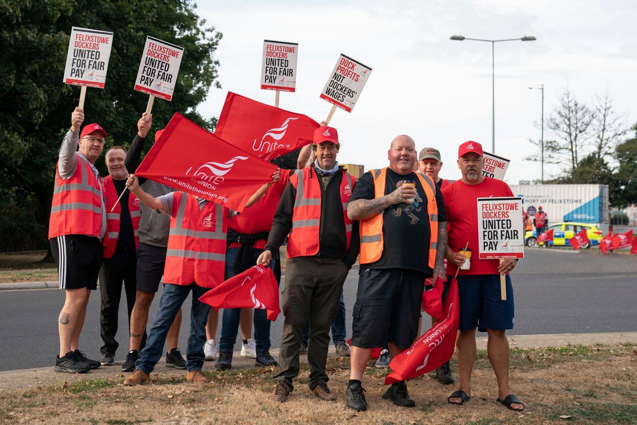Strike at biggest shipping port adds to UK industrial chaos