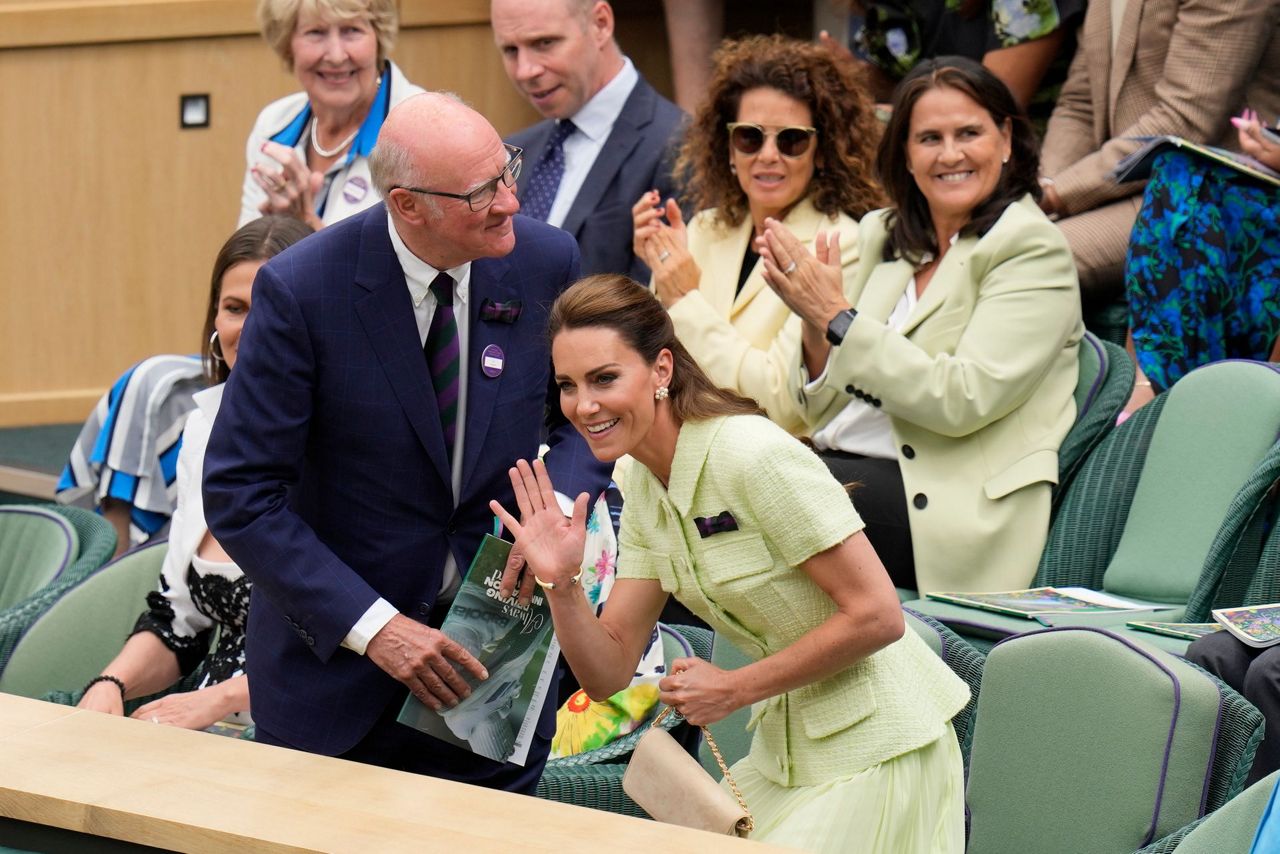 Kate, the Princess of Wales, back in the Royal Box at Wimbledon for the ...