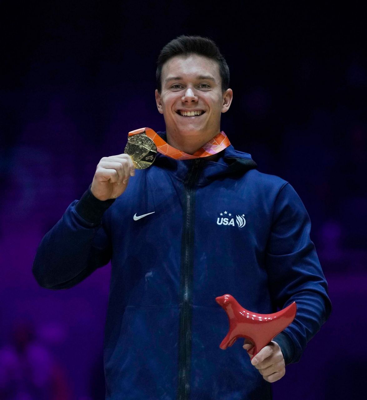 Brody Malone gets rare gold for US men at gymnastics worlds