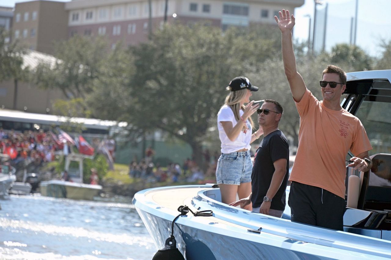 Super Bowl champion Buccaneers celebrating with boat parade