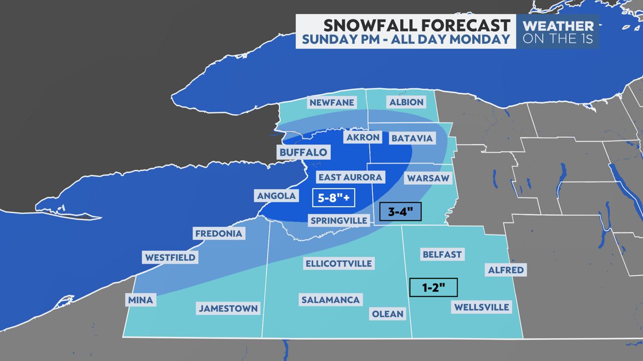 Lake-effect snow likely to impact Buffalo, Watertown