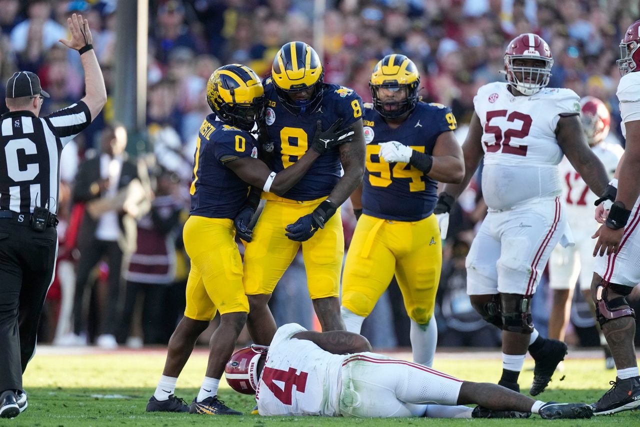 Michigan's defense ready for CFP title game after rising up with Rose ...