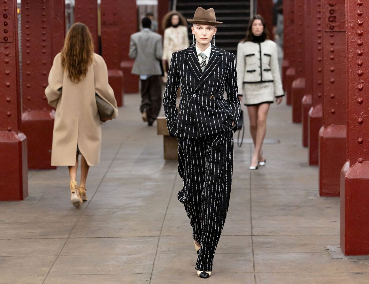 Chanel's new showman stages an ode to NYC with star-packed runway show on a real subway platform