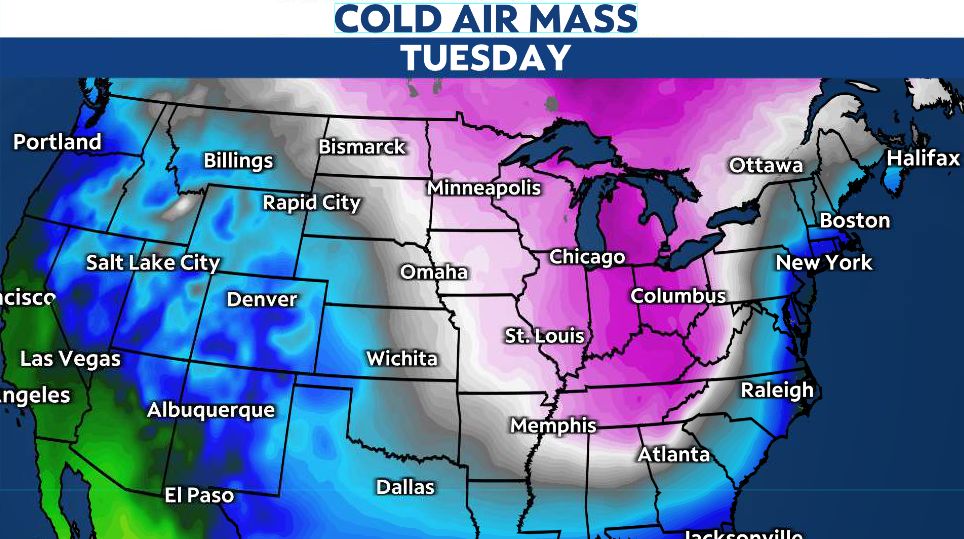 Brutally cold air set to arrive in Ohio next week