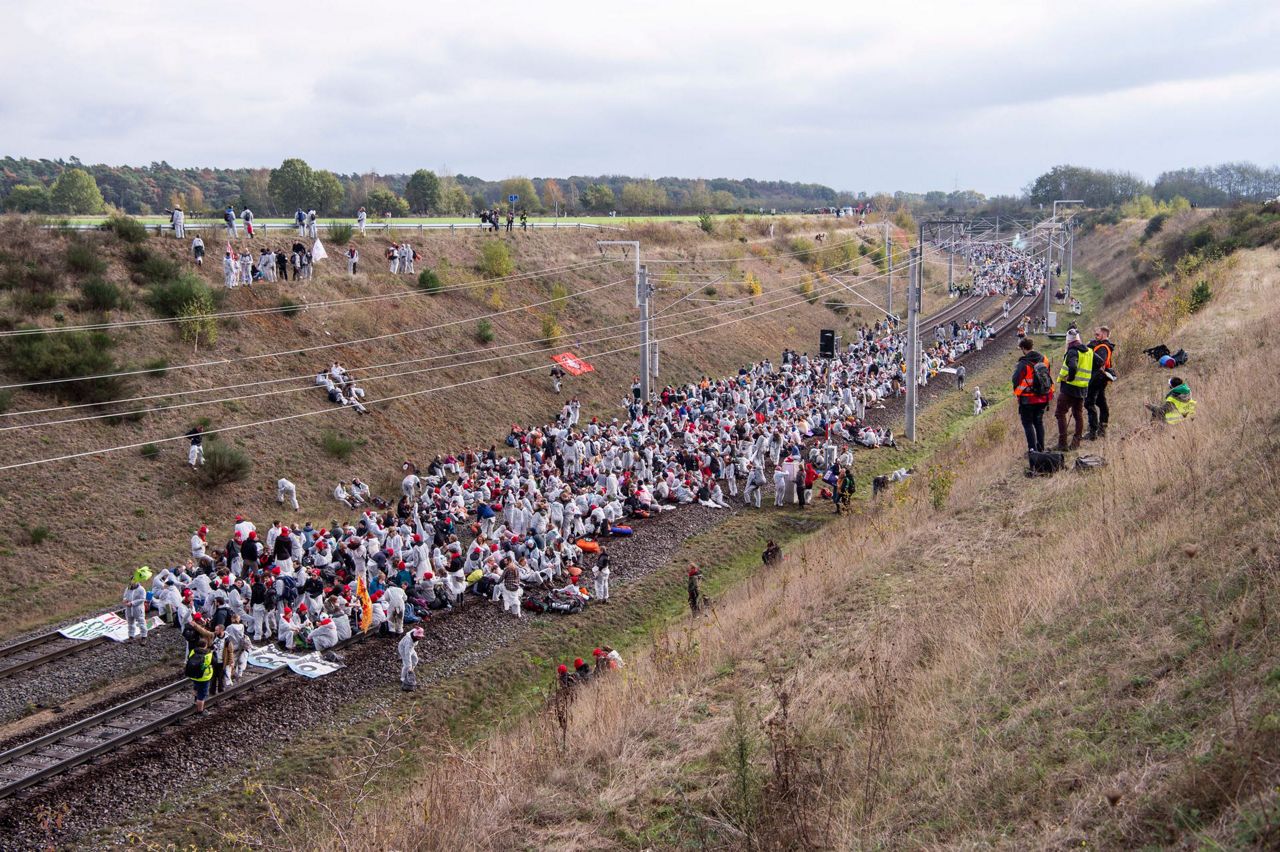 Germans protest expansion of coal mine into ancient forest