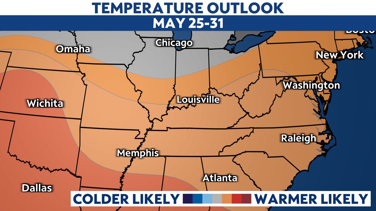 Expect warmer-than-normal temperatures through late May