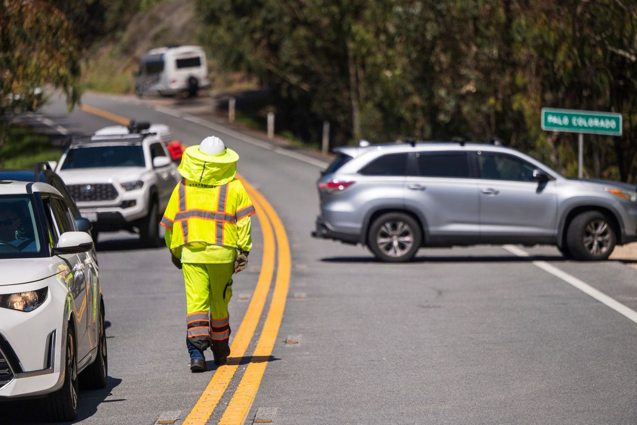 Motorists creep along 1 lane after part of California's iconic Highway ...