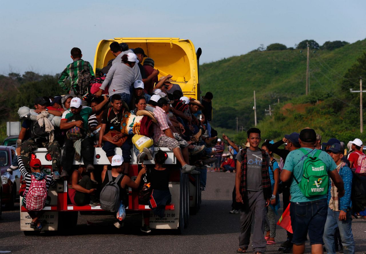 Migrant caravan demands transport as 2nd group enters Mexico