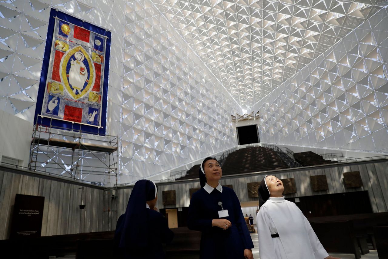 Iconic glass-paned church converted to Catholic cathedral