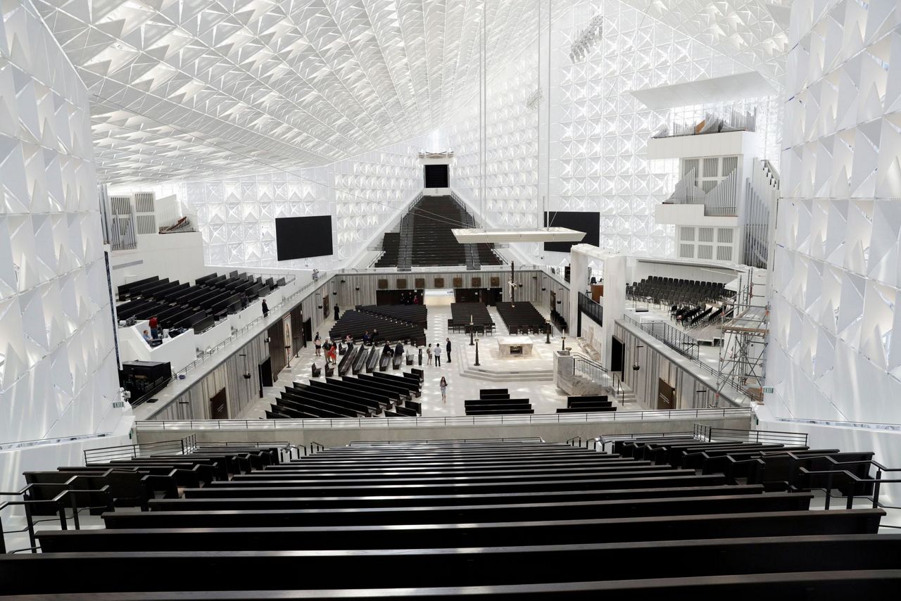 Iconic glass-paned church converted to Catholic cathedral