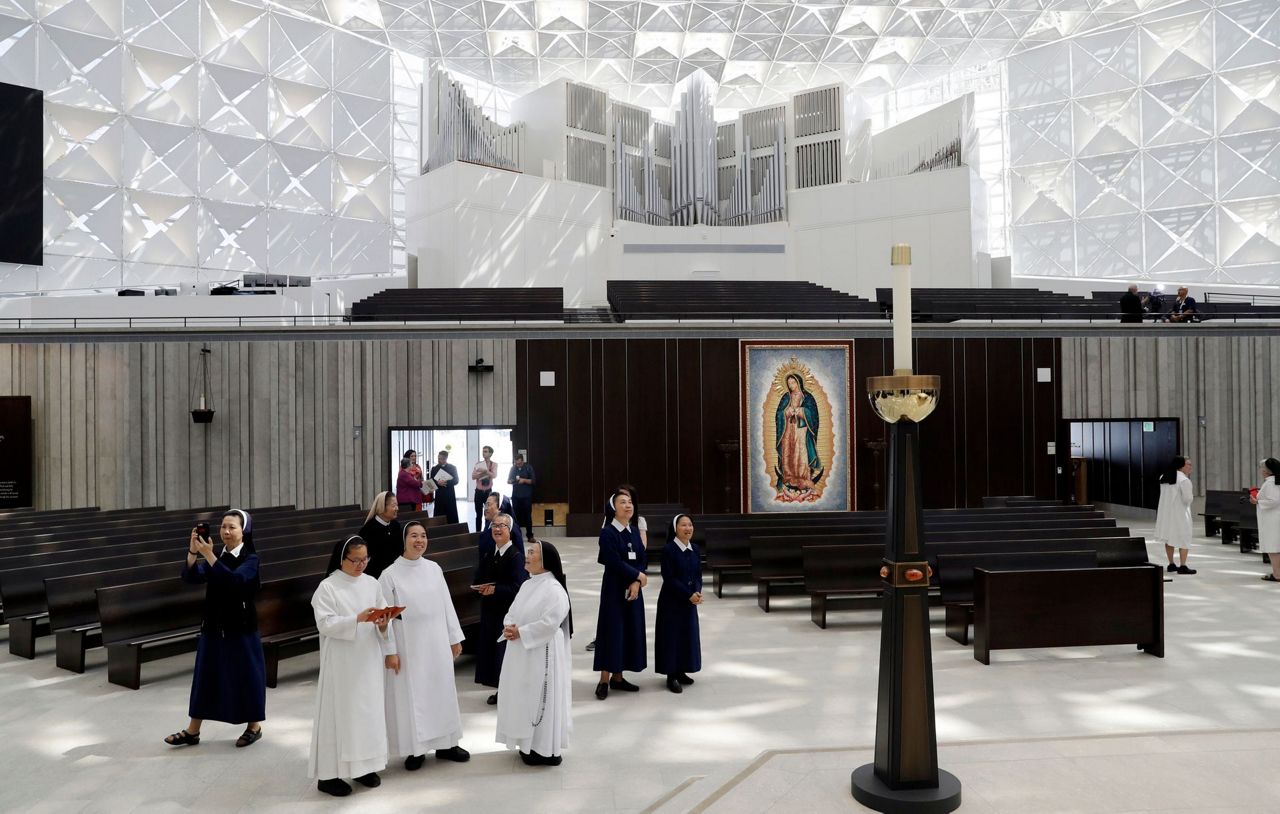 Iconic glass-paned church converted to Catholic cathedral