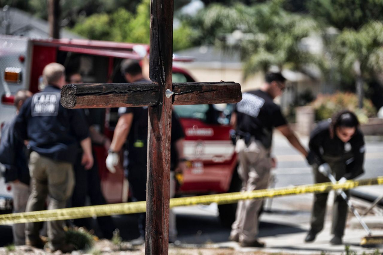 3 crosses burned at a small Los Angeles church and authorities ...