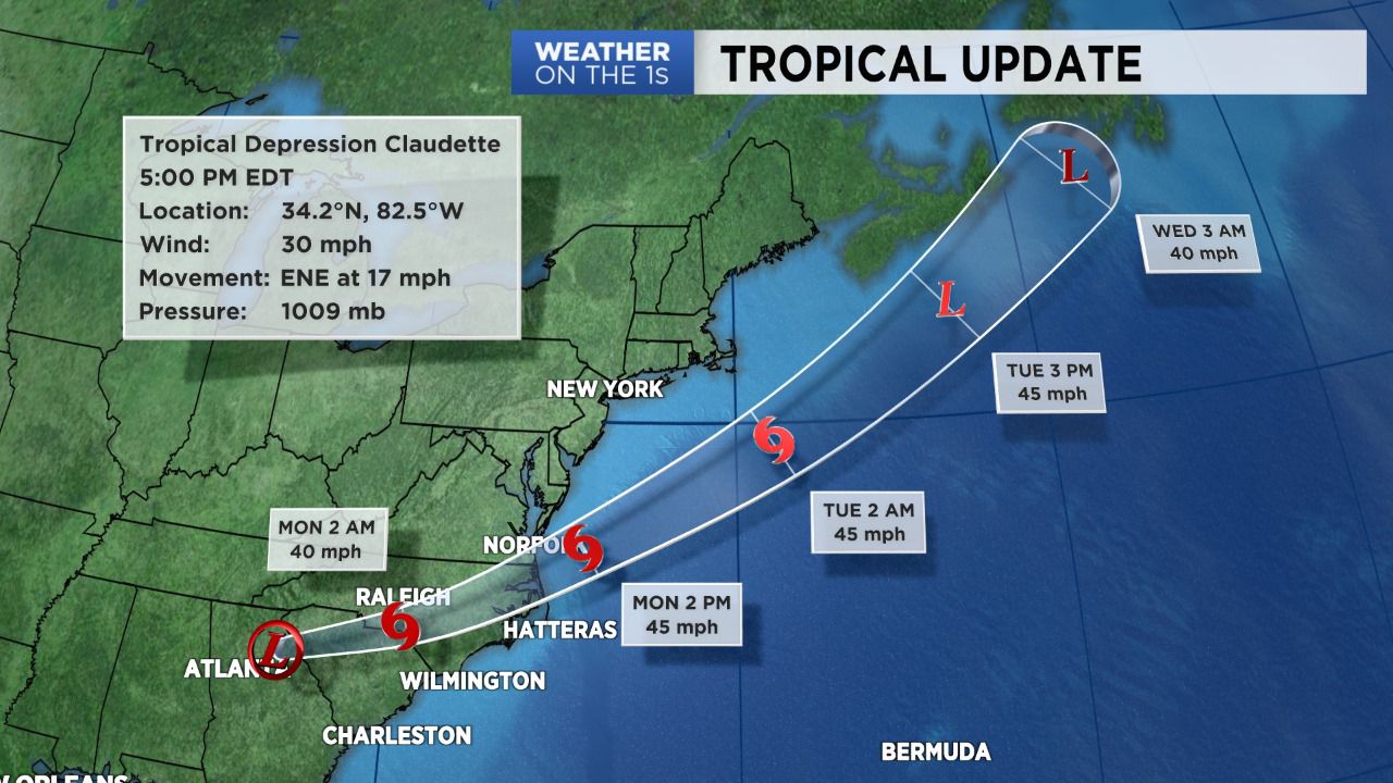 Reaching tropical storm strength over land