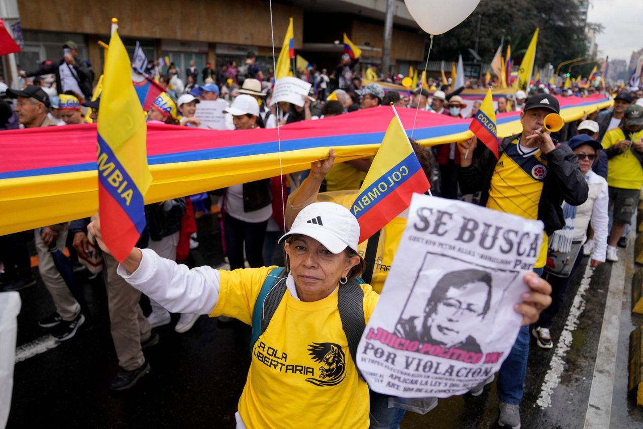 Tens of thousands of Colombians protest against the leftist president's ...
