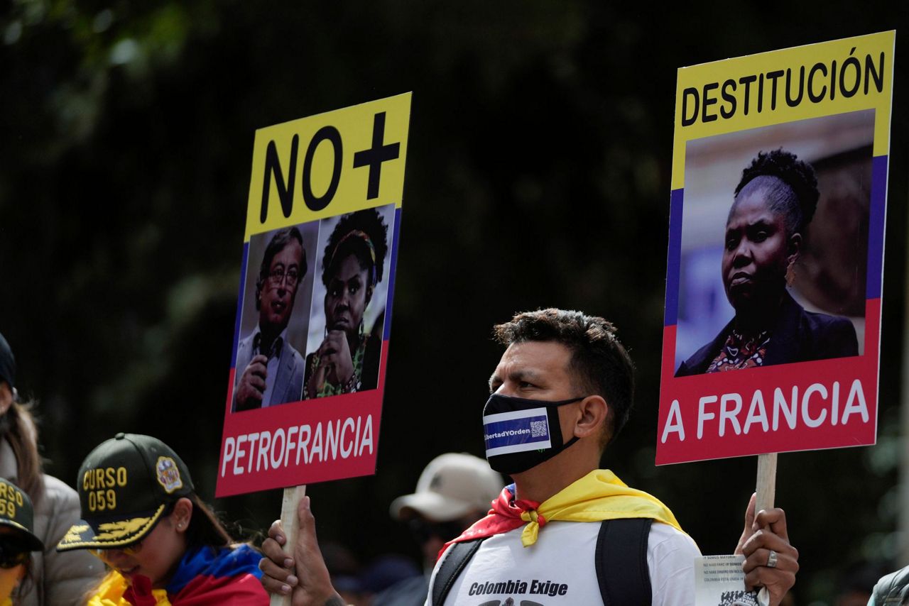Thousands take to the streets in Colombia to protest leftist government ...