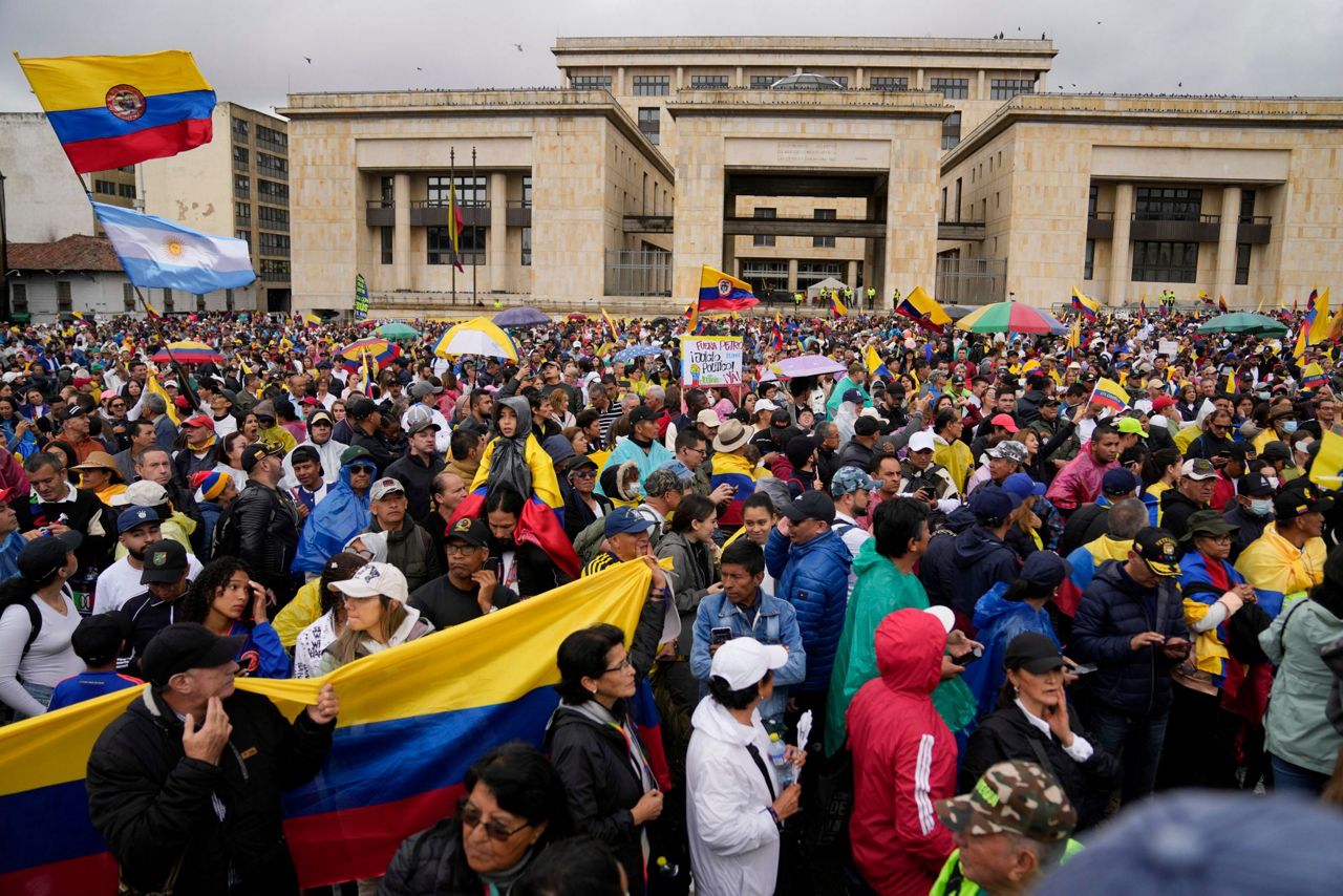 Tens of thousands of Colombians protest against the leftist president's ...