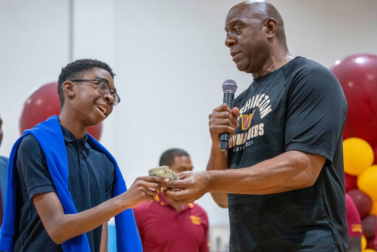 Magic Johnson, Josh Harris and other new Commanders owners introduce ...