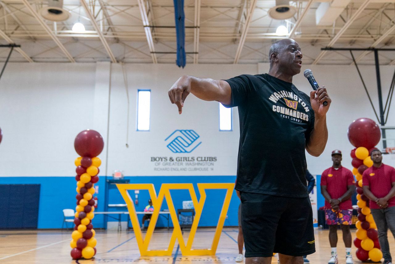 Magic Johnson, Josh Harris and other new Commanders owners introduce ...