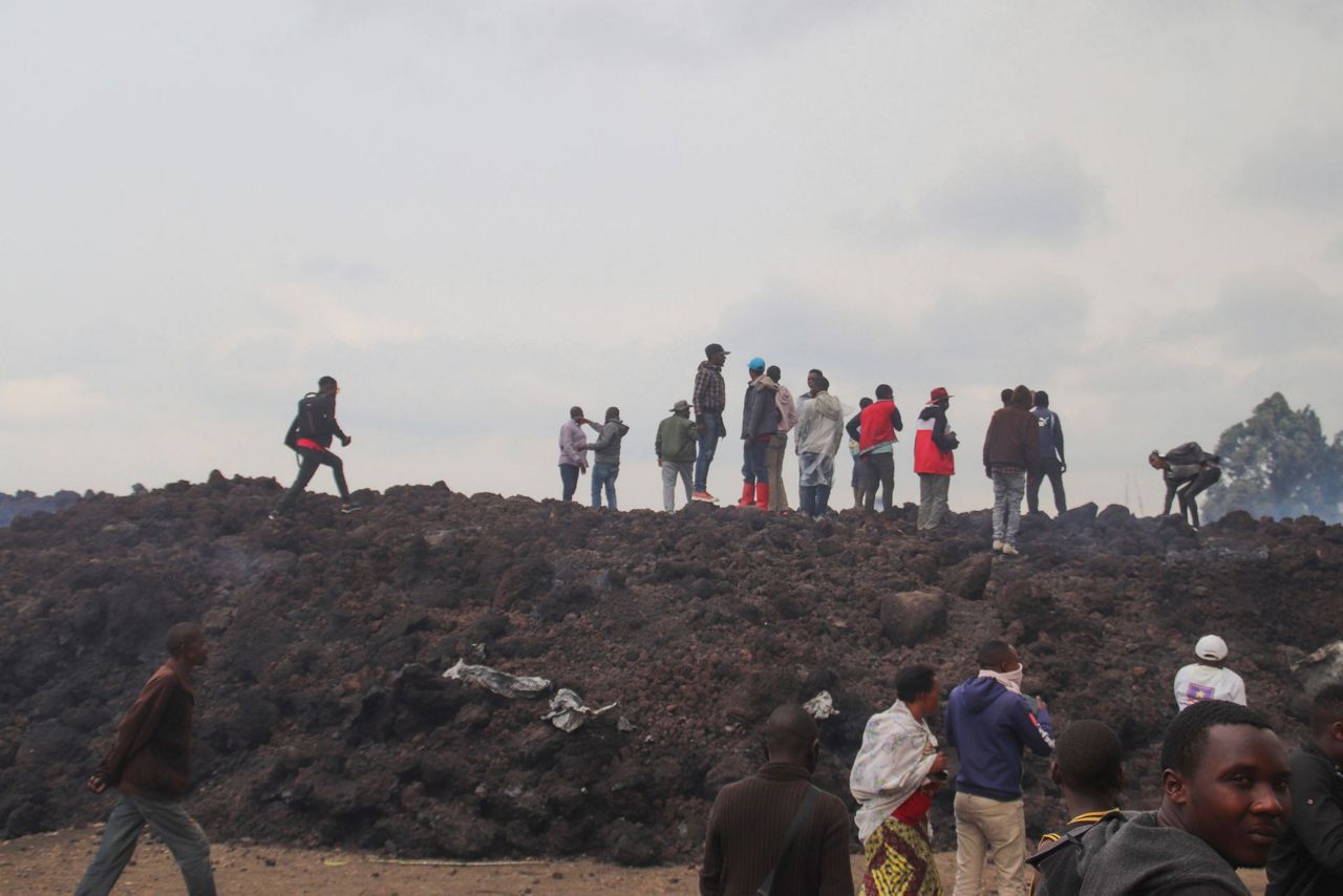 Congo volcano's lava flows short of regional capital
