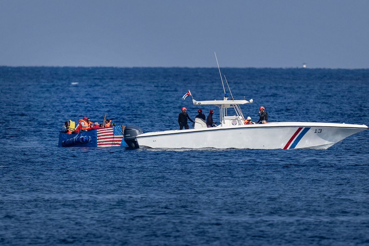Cuban curiosity: Raft with US flag caught in plain view