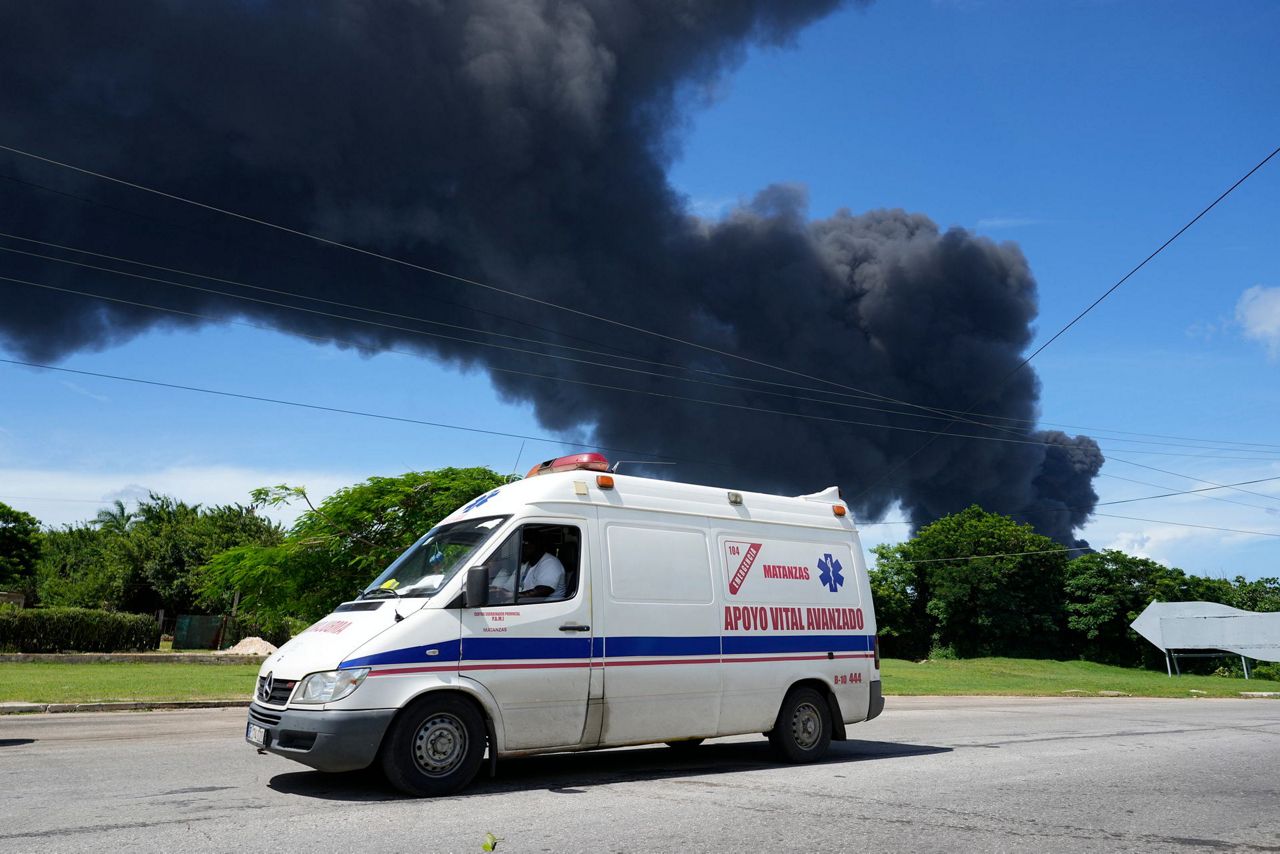 Lightning sets off fire at Cuban oil tank farm, dozens hurt
