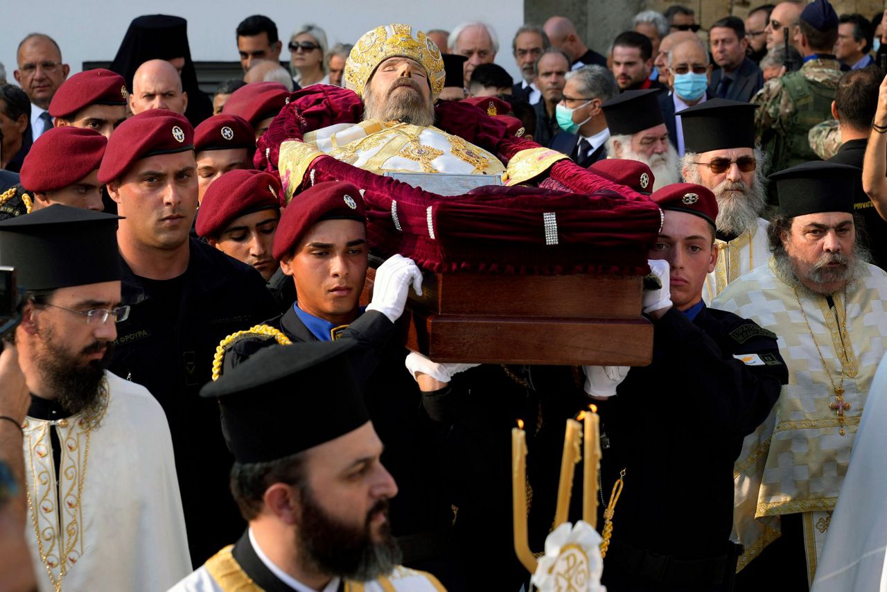 Cyprus Church leader Archbishop Chrysostomos II laid to rest